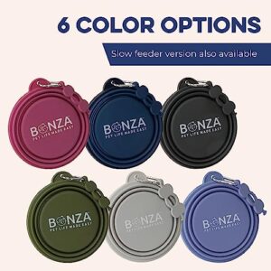 Bonza Large Collapsible Dog Bowl 1000 mL, Sturdy Reinforced Rim, Includes Carabiner & Water Bottle Holder Keychain