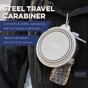 Bonza Large Collapsible Dog Bowl 1000 mL, Sturdy Reinforced Rim, Includes Carabiner & Water Bottle Holder Keychain