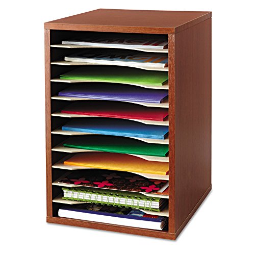 Safco 9419Cy Wood Desktop Literature Sorter 11 Sections 10 5/8 X 11 7/8 X 16 Cherry