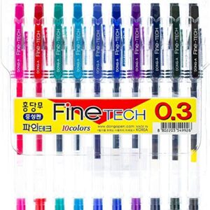 DONG-A Fine-Tech Excellent Writing 0.3mm Gel Ink Pens (10colors) by Dong-A