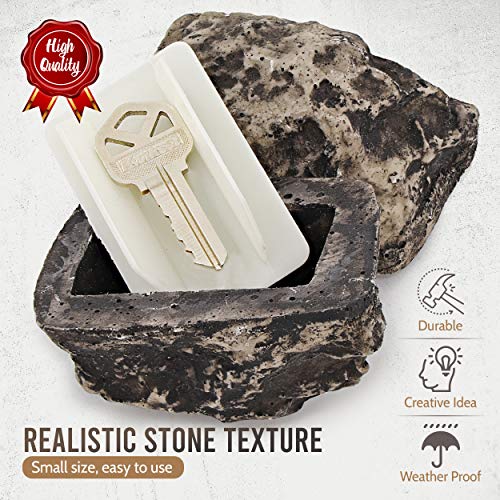 RamPro Hide-a-Spare-Key Fake Rock - Looks & Feels Like Real Stone - Safe for Outdoor Garden or Yard, Geocaching (1)