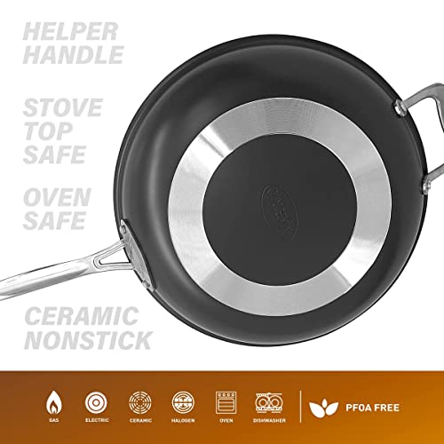 Gotham Steel Frying Pan Nonstick, 9.5” Non Stick Frying Pan, Ceramic Pan, Nonstick Pan for Cooking, Long Lasting Nonstick, Ultra Durable, Stay Cool Handle, Oven and Dishwasher Safe, 100% Toxin Free