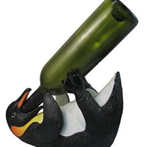 Playful Antarctic Penguin Wine Bottle Holder By DWK | Tabletop South Pole Decor And Centerpiece