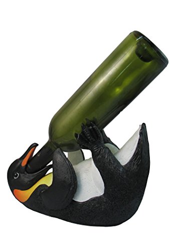 Playful Antarctic Penguin Wine Bottle Holder By DWK | Tabletop South Pole Decor And Centerpiece