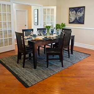 Fab Habitat Striped Rug - Sequoia Black - Handwoven, Natural Fiber, Soft Underfoot - Natural Jute & Wool - Kitchen Bathroom - 2x3 ft