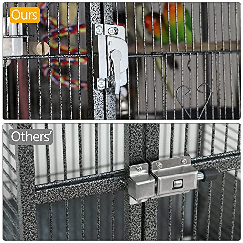 Yaheetech 69-Inch Extra Large Bird Cage Metal Parrot Cage for Mid-Sized Parrots Cockatiels Conures Parakeets Lovebirds Budgie Finch, Black