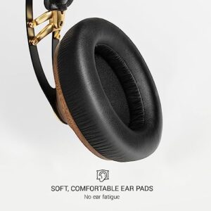 Meze 99 Classics Walnut Gold | Wired Wooden Closed-Back Headset for Audiophiles | Over-Ear Headphones with Mic and Self Adjustable Headband