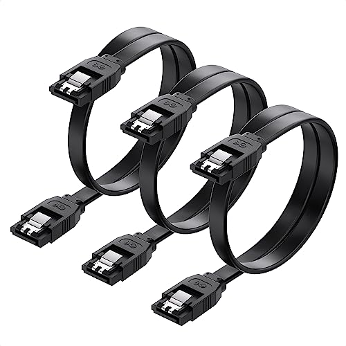 Cable Matters 3-Pack SATA III 6.0 Gbps SATA Cable 18 Inches (SATA Cable for SSD, SATA SSD Cable, SATA 3 Cables) Black