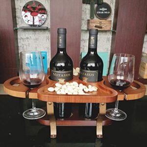 FixtureDisplays® Red Wine Holder 4*Glasses and 2*Bottles Elegant Design Wine Rack,Red Wine Stand 15206