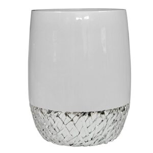 nu steel bali bathroom wastebasket bin trash can in premium resin and chrome for bathrooms & vanity spaces