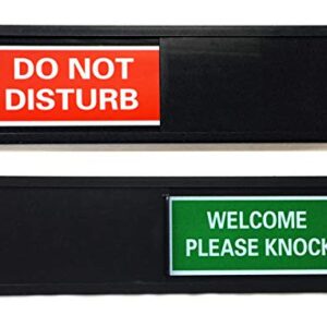 Black Do Not Disturb Sign | SHUTTER CHANGES WHEN YOU PUSH IT | For Home, Offices,Hotels, Hospitals (Don't Disturb, Welcome Signs) Also includes double sided tape mounting.