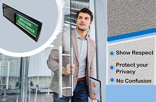 Black Do Not Disturb Sign | SHUTTER CHANGES WHEN YOU PUSH IT | For Home, Offices,Hotels, Hospitals (Don't Disturb, Welcome Signs) Also includes double sided tape mounting.