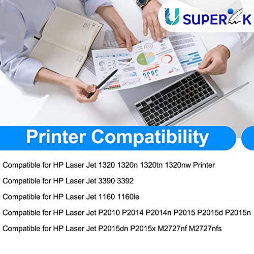 SuperInk (7,000 Pages) Compatible for HP Q5949X 49X Toner Cartridge High Yield Replacement Work with 1320 1320n 1320nw 1320t 1320tn 3390 3392 Printer(Black,1 Pack)