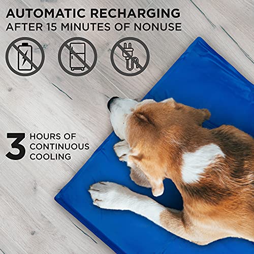 Arf Pets Dog Cooling Mat 27” x 43” Pad for Kennels, Crates and Beds, Non-Toxic, Durable Solid Self Cooling Gel Material. No Refrigeration or Electricity Needed, Medium