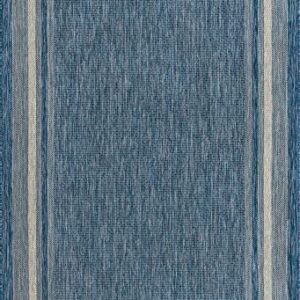 Unique Loom Outdoor Border Collection Area Rug - Soft Border (6' 1" x 9' Rectangle, Blue/ Ivory)