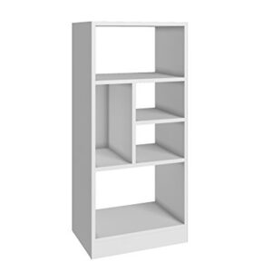 Manhattan Comfort Valenca 2.0 Collection Modern Decorative Free Standing 5 Shelf Bookcase with Open Shelf Design, White