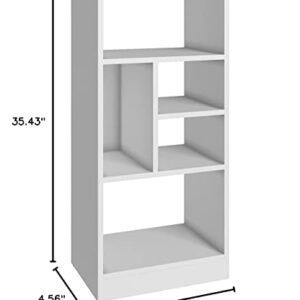 Manhattan Comfort Valenca 2.0 Collection Modern Decorative Free Standing 5 Shelf Bookcase with Open Shelf Design, White