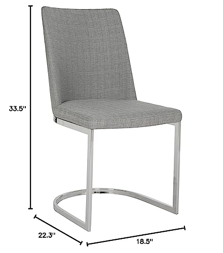 Safavieh Home Collection Parkston Linen Grey Glam Side Chair (Set of 2)