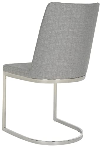 Safavieh Home Collection Parkston Linen Grey Glam Side Chair (Set of 2)