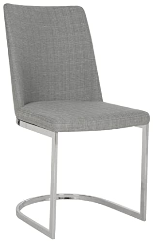 Safavieh Home Collection Parkston Linen Grey Glam Side Chair (Set of 2)