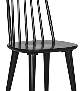 Safavieh American Homes Collection Burris Country Farmhouse Wood Black Spindle Side Chair (Set of 2)