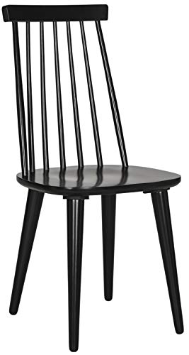 Safavieh American Homes Collection Burris Country Farmhouse Wood Black Spindle Side Chair (Set of 2)