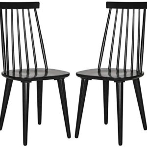 Safavieh American Homes Collection Burris Country Farmhouse Wood Black Spindle Side Chair (Set of 2)