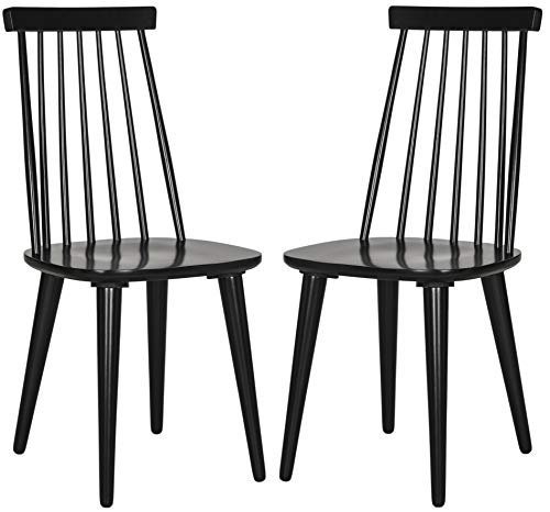 Safavieh American Homes Collection Burris Country Farmhouse Wood Black Spindle Side Chair (Set of 2)