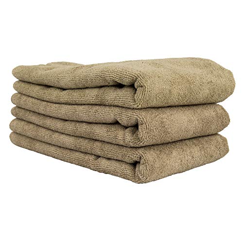 Chemical Guys MIC36203 Workhorse XL Tan Professional Grade Microfiber Towel, Leather & Vinyl (Safe for Car Wash, Home Cleaning & Pet Drying Cloths) 24" x 16", Pack of 3