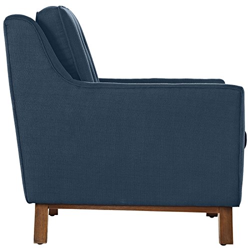 Modway Beguile Mid-Century Modern Sofa With Upholstered Fabric In Azure