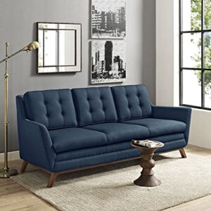 Modway Beguile Mid-Century Modern Sofa With Upholstered Fabric In Azure