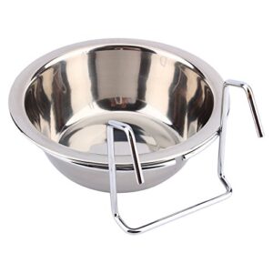 Yosoo Stainless Steel Hanging Pet Cage Bowl Diner Pet Bowl Bird Cat Dog Food Water Bowl with Hanger (Size M)