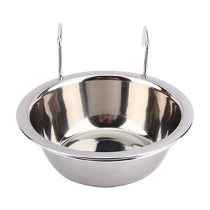 Yosoo Stainless Steel Hanging Pet Cage Bowl Diner Pet Bowl Bird Cat Dog Food Water Bowl with Hanger (Size M)