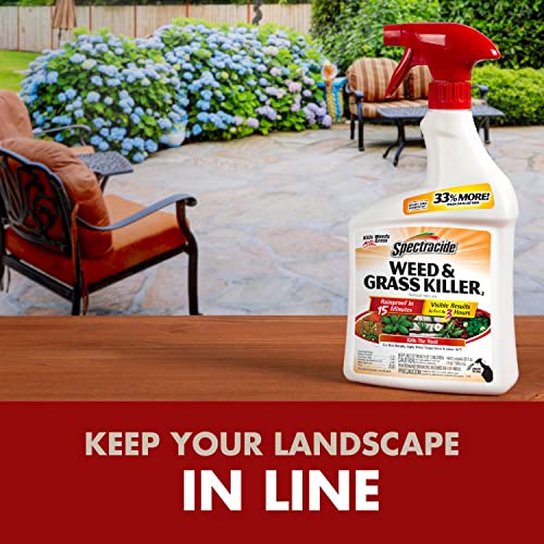 Spectracide Weed & Grass Killer 2, Use On Driveways, Walkways and Around Trees and Flower Beds, 32 fl Ounce Spray