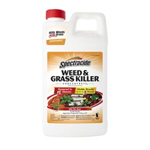 spectracide weed & grass killer concentrate, use on driveways, walkways and around trees & flower beds, 64 fl ounce