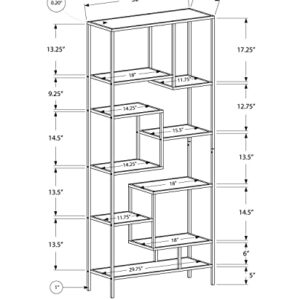 MONARCH SPECIALITIES INC. Bookcase, 72 inch, Silver/Clear Glass