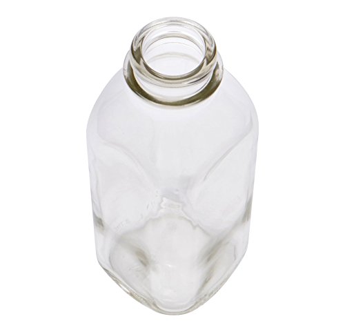 Radiant Day Co. Glass Milk Bottle with Extra Lids - Set of 2 - USA Made 33.8 Oz Jug - Thick Durable Milk Bottle Larger than 1 Quart