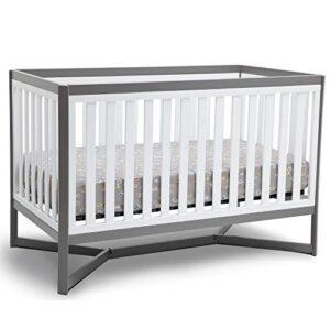 delta children tribeca 4-in-1 convertible crib, white/grey