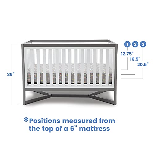 Delta Children Tribeca 4-in-1 Convertible Crib, White/Grey