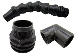 aquarium return fitting kit (schedule 40 pvc not included) - 3/4" slip/slip bulkhead/90 degree elbow (am brand)