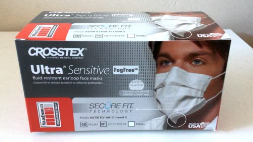 Blue Mask Crosstex International GCFCX Crosstex Fluid Resist Masks Anti-Fog 40/Bx