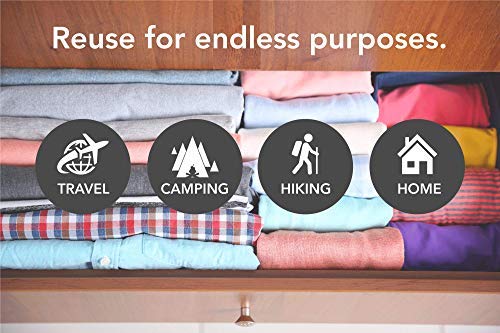 Acrodo Compression Bags for Travel, Packing Organizers Space Saver Packing Bags, No Vacuum 10-pack of 5 Large & 5 Jumbo Clothes Compression Bag, Suitcase Storage & Travel Storage Bags for Clothes