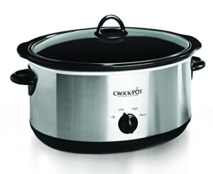 crock-pot large 8 quart oval manual slow cooker, stainless steel (scv800-s)