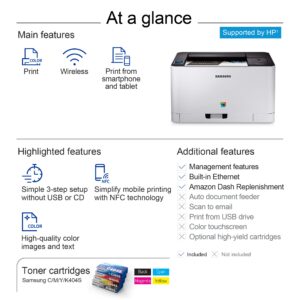 HP Samsung Xpress C430W Wireless Color Laser Printer with Simple NFC + WiFi Connectivity and Built-in Ethernet (SS230G)