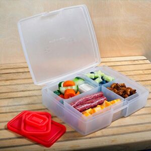 Bentology Bento Box Portion Control Lunch Box - Meal Prep Container Kit with Weight Loss Plan Booklet