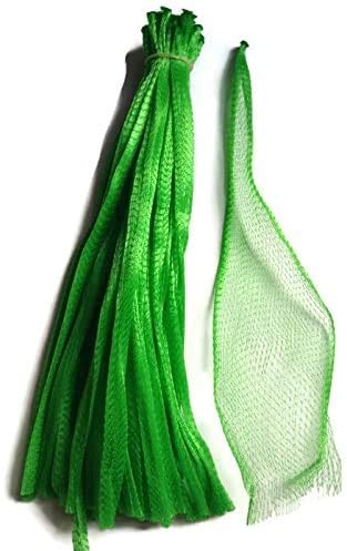 100pcs 15" Green Reusable Nylon Mesh net Produce Grocery Toys Fruits Vegetables Storage Poly Bags