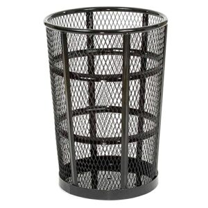 global industrial outdoor metal trash container black, 48 gallon