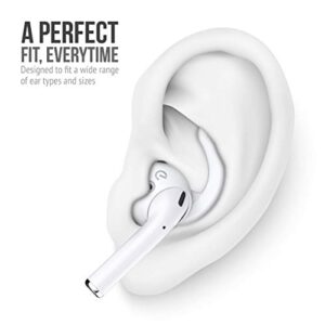 KeyBudz EarBuddyz 2.0 Ear Hooks and Covers Accessories Compatible with Apple AirPods or EarPods Headphones/Earphones/ Earbuds (3 Pairs) (Clear)