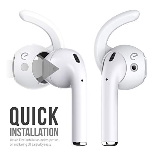 KeyBudz EarBuddyz 2.0 Ear Hooks and Covers Accessories Compatible with Apple AirPods or EarPods Headphones/Earphones/ Earbuds (3 Pairs) (Clear)