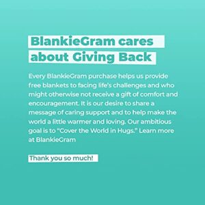 BlankieGram “Hugs” Plush Throw Blanket- Inspired Gift Ideas for The Entire Family, Comfort Gifts, Blue